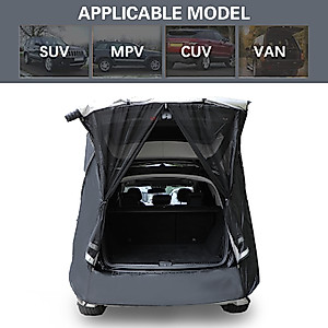 HREFEU SUV Tailgate Shade Awning Tent with Portable Waterproof Storage Bag, Hatchback Tent,Tailgate Shade Awning Tent for Medium to Large SUV Size SUV/Van/MPV/CUV (Large)