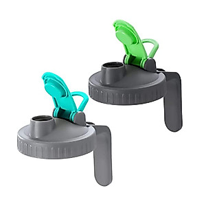 2 Pack Wide Mouth Mason Jar Pouring Spout Lid with Handle for Ball Mason Jars, Leak-free and Airtight (Jars not Included)