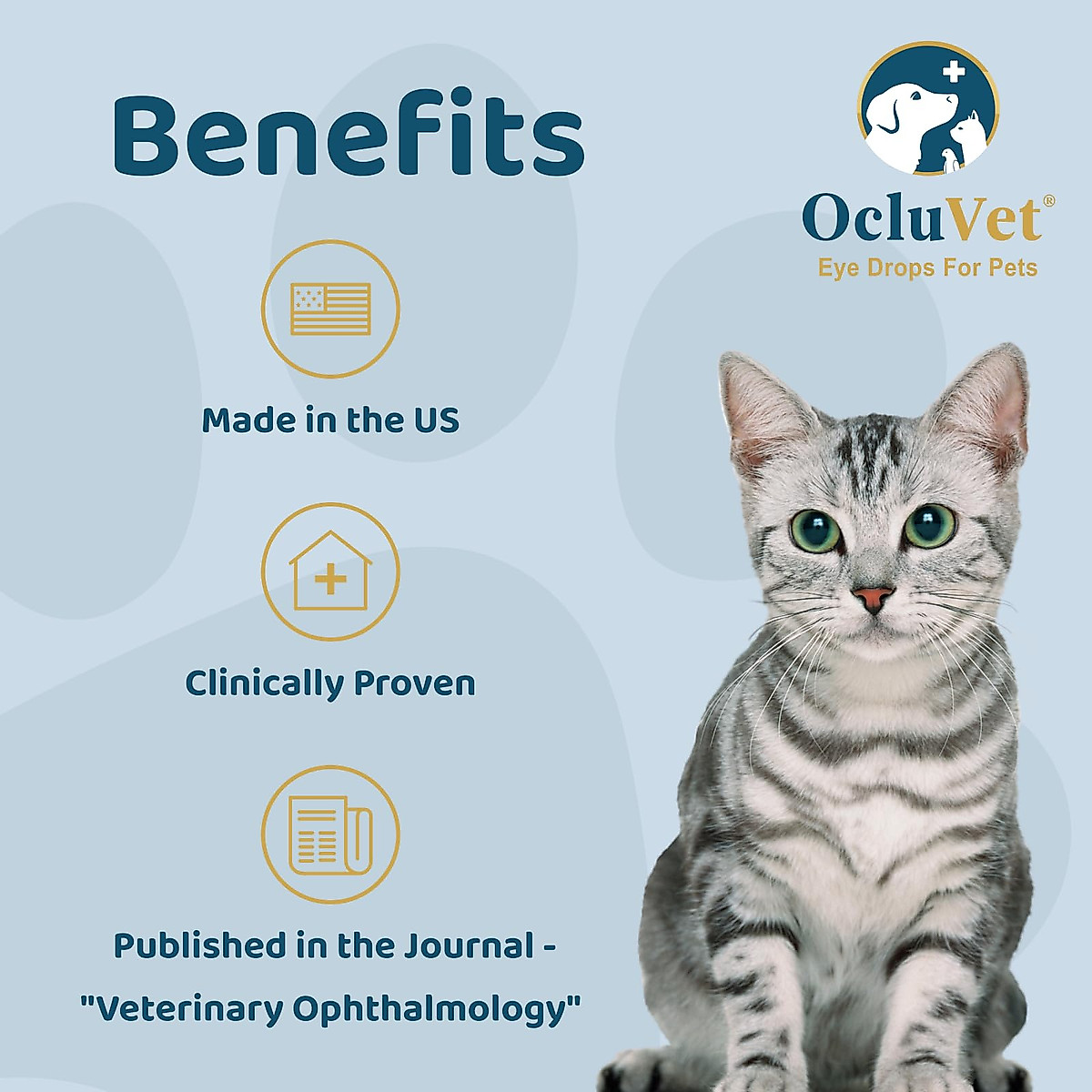 OcluVet Eye Drops for Pets | Clinically Studied Antioxidants for Pets with Cataracts | Made in The USA | Includes 2% N-Acetyl-L-Carnosine (NAC) | 16mL