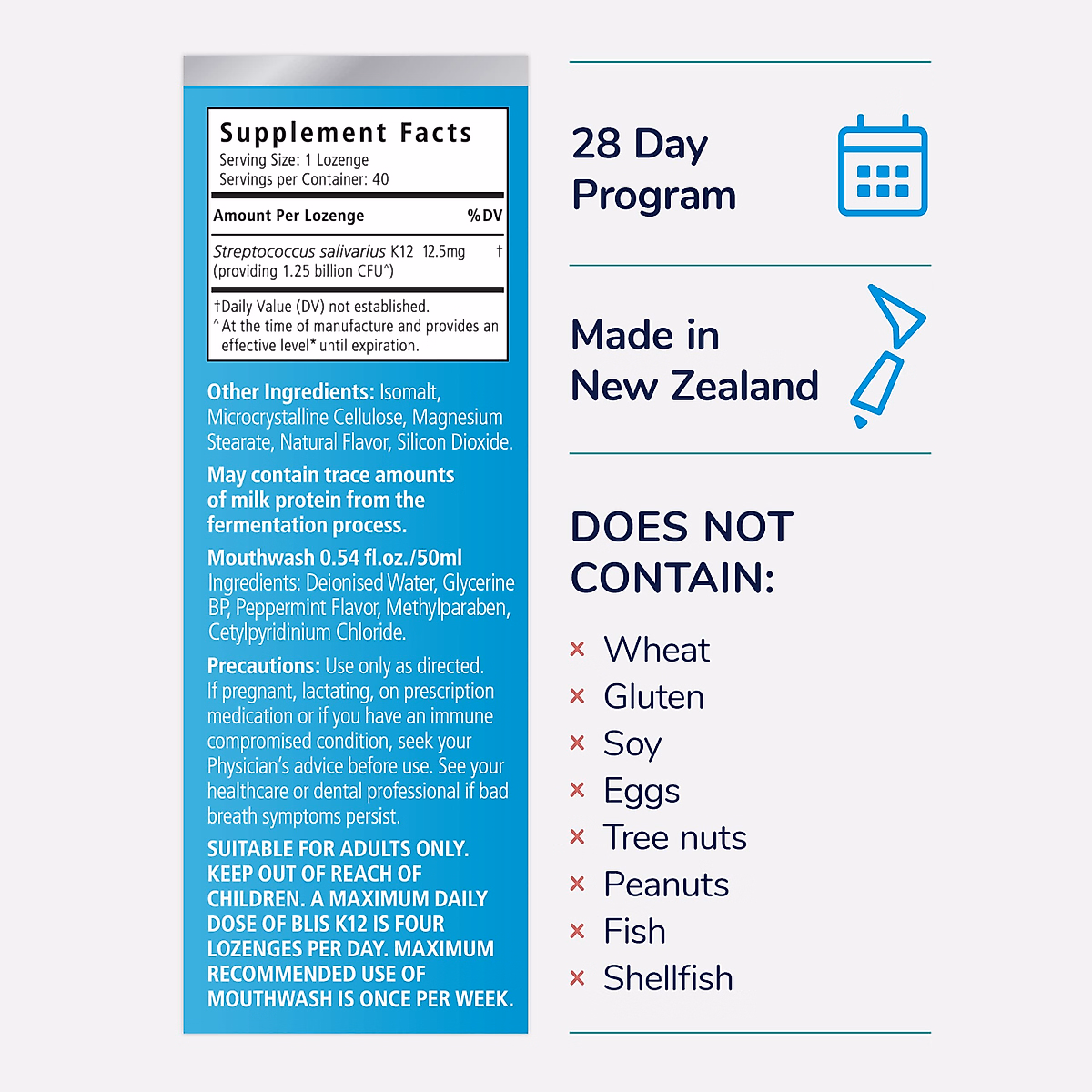 BLIS Probiotics Fresh Breath Kit with Potent BLIS K12 Oral Probiotics | Clinically Proven Bad Breath and Halitosis Treatment | Contains Mouthwash, Tongue Scraper and Lozenges - 4 Week Supply