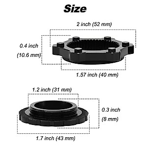 Saipe Bicycle Center Lock Adapter with Lock Ring Aluminum Alloy Centerlock Adaptor 6-Bolt Disc Brake Rotor Adapter Hub Spacer Bicycle Accessories for Mountain/Road Bike 9/12/15mm hub axles