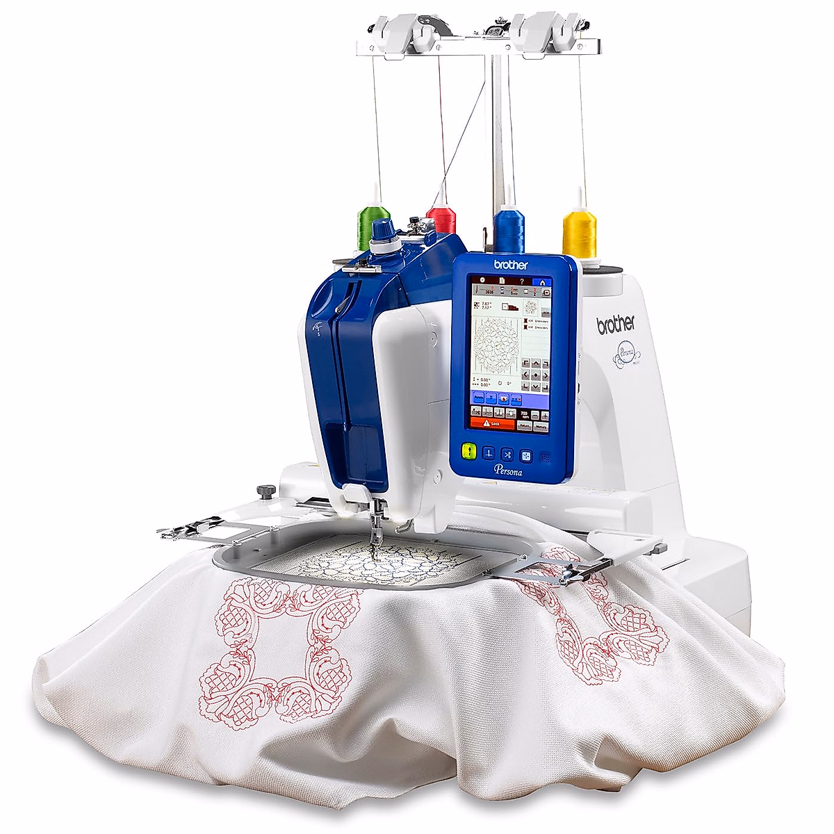 Brother Persona PRS100 Single Needle Embroidery Machine with 4-Spool Thread Stand and Free Arm Embroidery