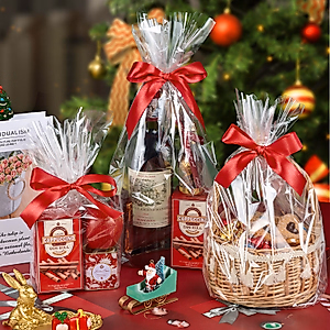 Mauproy 34 In x 100 Ft Clear Cellophane Wrap Roll, Extra Wide, 2.5 Mil Thick Transparent Plastic Gift Wrapping Paper for Baskets, Flower Bouquets, Gifts, Treats, Christmas