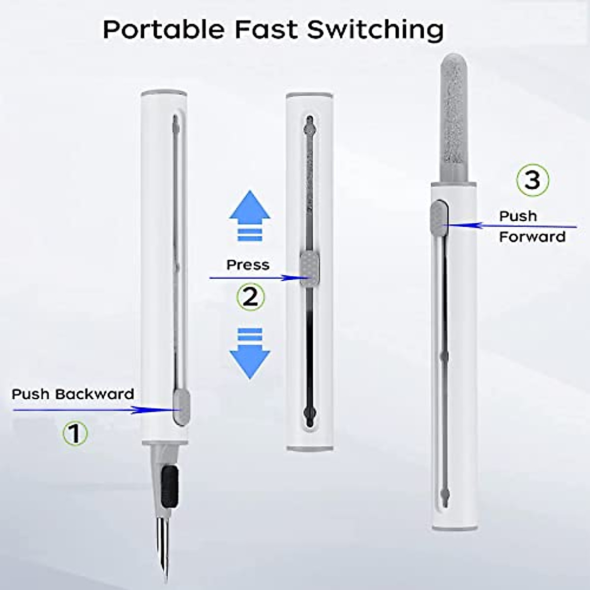 Tresoba Cleaning Pen for Airpods Cleaner Kit Compatible with Airpods Pro 1 2 Wireless Earphones, Airpods Cleaning Tools for Bluetooth Earphones Cleaning Pen (White-2)