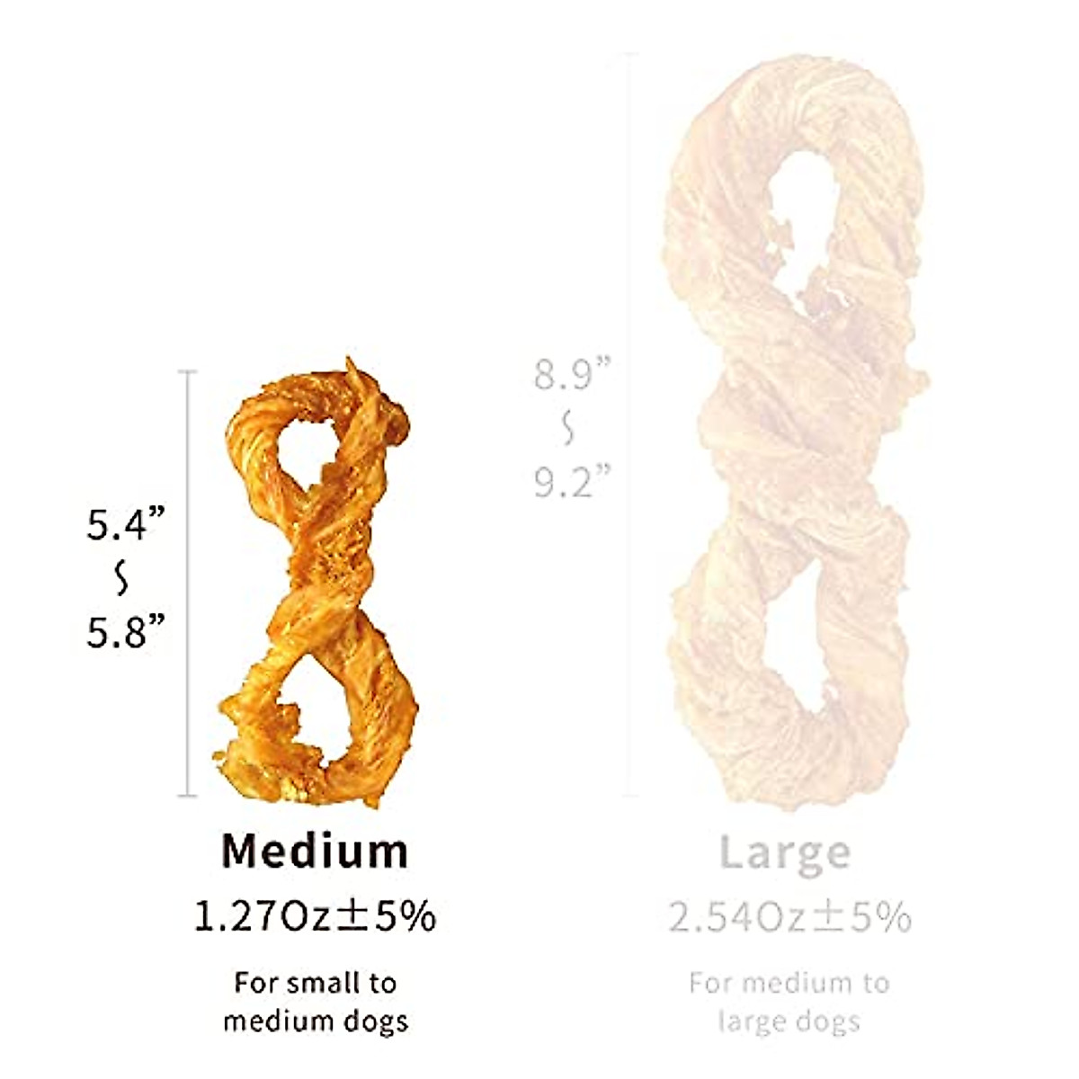 AFreschi Turkey Tendon for Dogs, 2 Rope in a Pack and 2 Pretzel in a Pack, Ingredient Sourced from USA, Alternative to Rawhide, Premium All-Natural, Hypoallergenic, Dog Chew Treat, Easy to Digest