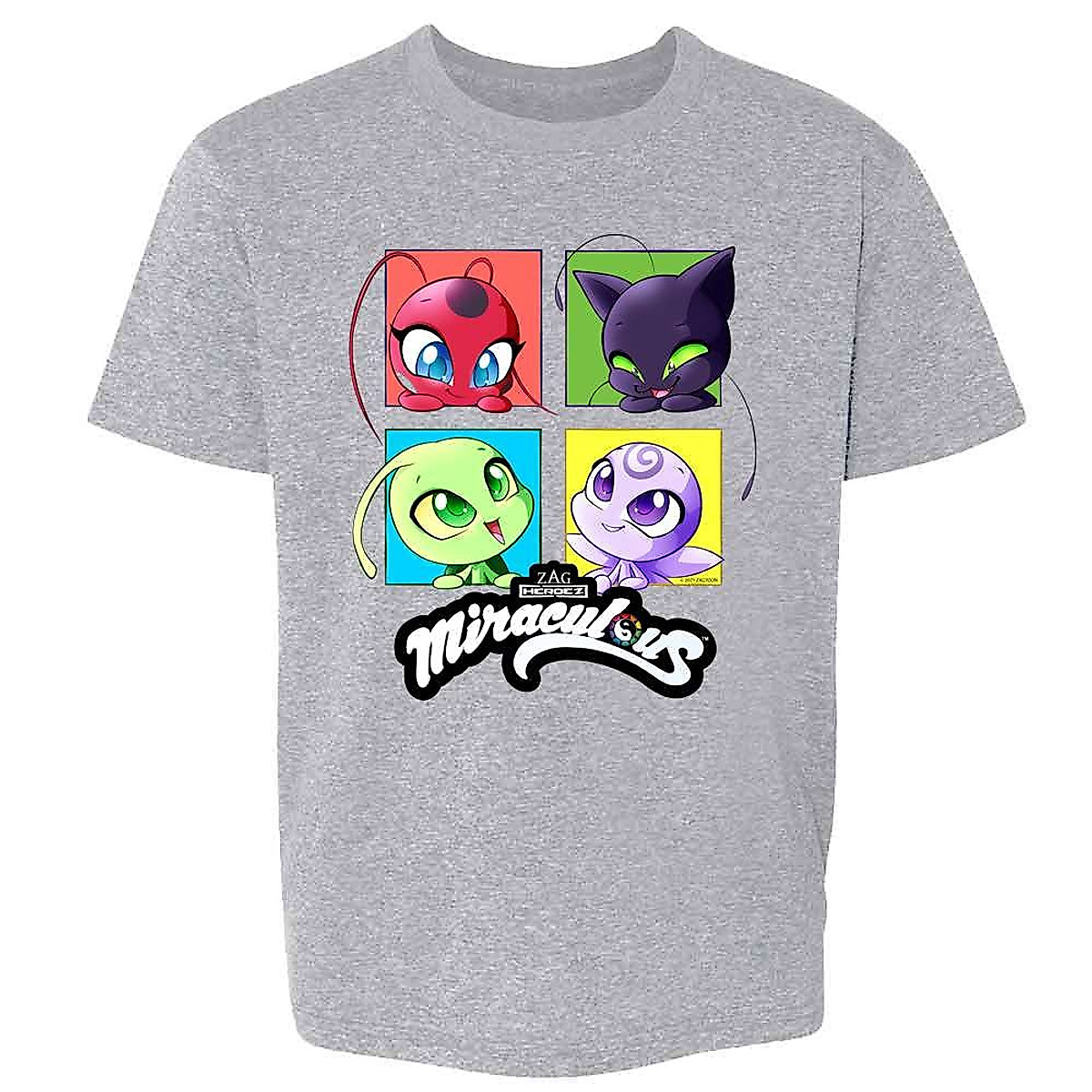Pop Threads Miraculous Ladybug and Cat Noir Merch Kwamis Tikki Baby Toddler Kids Girl Boy T-Shirt Sport Grey 5