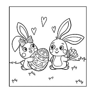 Easter Coloring Book For Kids: Cute and Simple Easter Bunny, Eggs and Spring Illustrations for Kids Ages 4-8, Perfect Easter Basket Stuffer for Young Children