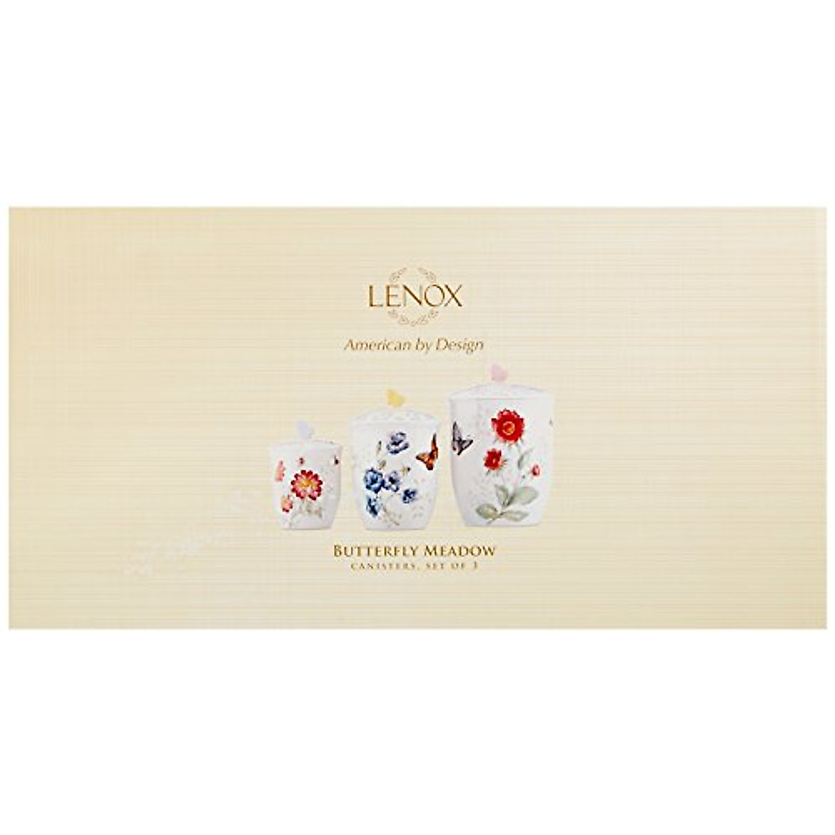 Lenox Butterfly Meadow 3-Piece Canister Set, 6.60 LB, Multi