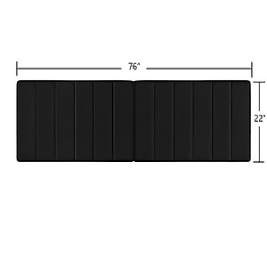 24KF Black Wall Mounted Vertical Channel Design King Headboard, Soft Comfortable Velvet Padded King/CA King Size Headboard-6036-K-Black