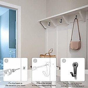 BREYDROK 15Pack Heavy Duty Iron Wall Coat Hook | Coat Hanger Hooks | Hooks for Wall | Mug Hooks with 30 Pieces Screws for Towel, Key, Robe, Coats, Scarf, Bag, Coffee Cup, Mugs, Cap