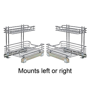 Household Essentials C26512-1 Glidez Under Sink Sliding Organizer | Pull Out Cabinet Shelf | Chrome | 12.5 Inches Wide