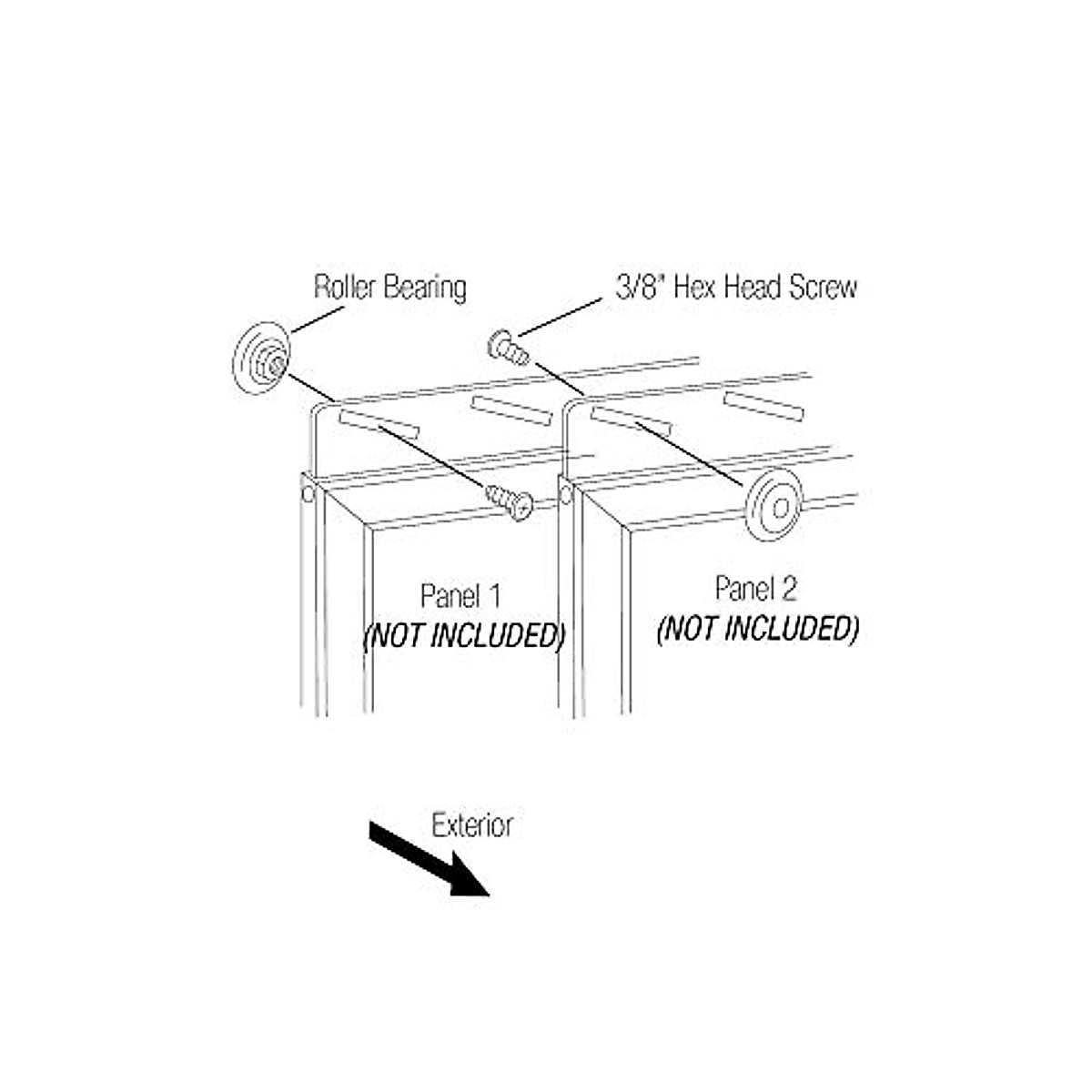 Basco ECPPDLX51BN framed sliding shower door parts, Brushed Nickel