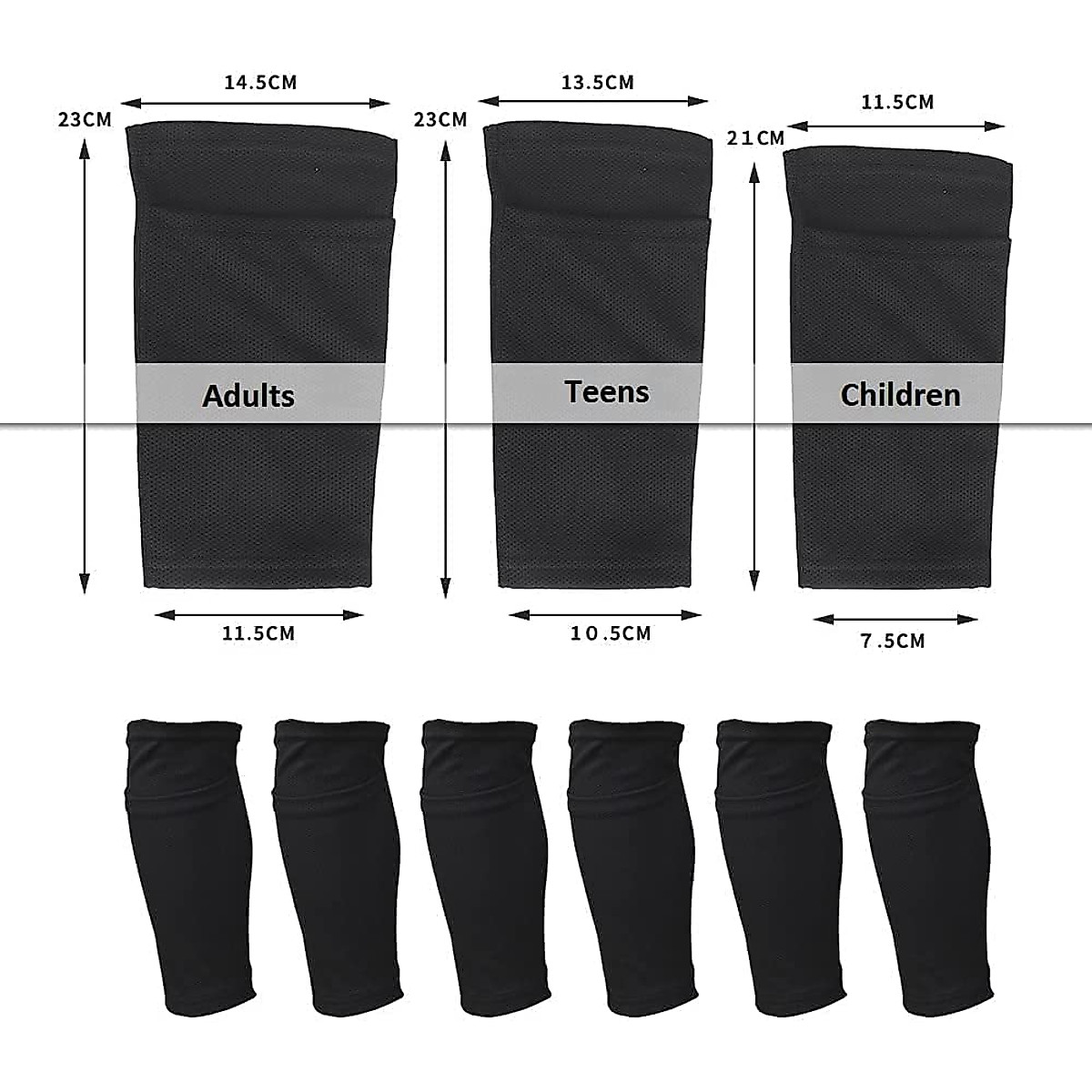 Soccer Shin Guard Sock, Leg Performance Support Football Compression Calf Sleeves with Pocket Can Holding Shin Pads, Comfort Breathable Youth Soccer Shin Guard Holders for Beginner or Elite Athlete