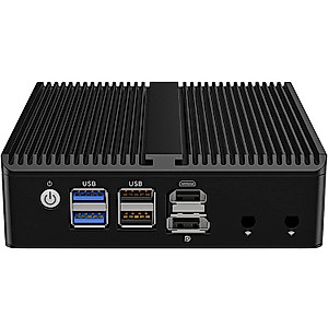 Micro Firewall Appliance, Fanlesss Mini PC, VPN, OPNsense, Soft Router, Intel Processor N100, H11, AES-NI, 4 x Intel 2.5GbE I226-V LAN, HDMI2.0, DP, No RAM, No Storage, No System