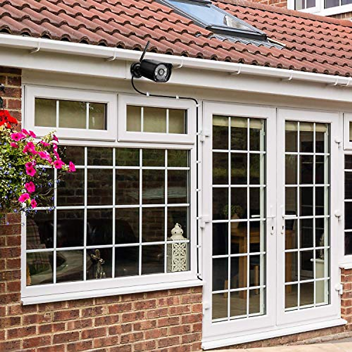 Sumind 2 Pack Micro USB Extension Cable 10 ft/ 3 Meters Male to Female Extender Cord Compatible with Zmodo Wireless Security Camera Flat Power Cable, Cable Clips Included (Black)