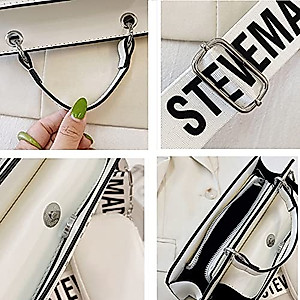 ZINGINGEN PU Leather Tote Bag for Women,Fashion Handbag Shoulder Crossbody Bags with Double Shoulder Straps (Color : Khaki)