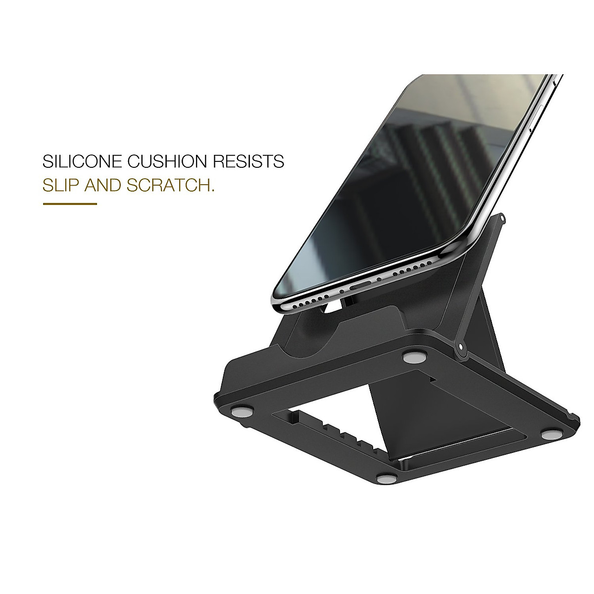 MoKo Adjustable Foldable Portable Electronic Device Stand, Compatible with 6-11 Inch Tablets and Phones, Strong and Durable ABS and Rubber Construction, Easy to Adjust and Fold