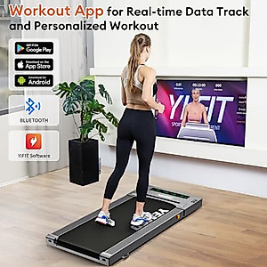 Yemsd Walking Pad Treadmill, 2.5 HP Under Desk Treadmill for Home Office Walking Treadmill with LED Display,Remote Controller,330LBS Weight Capacity
