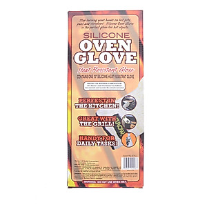 Nouvelle Legende Heat Resistant Oven Glove – Kevlar & Nomex Exterior, Added Silicone Grip, Cotton Lining Interior – Non-Slip Potholder Kitchen Cooking Mitt with Fingers – 13 Inches