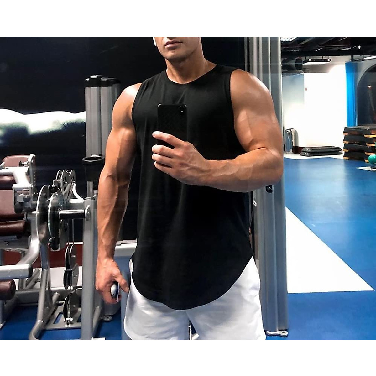 GUBIDIAO Men's Running Workout Tank Top Casual Round Neck Sleeveless Shirt Loose Athletic Tee Shirts (Army Green,XS,X-Small)