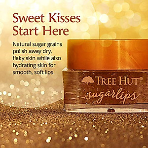 Tree Hut Sugarlips Sugar Lip Scrub, Brown Sugar 0.34oz Jar, Shea Butter and Raw Sugar Scrub Ultra-Hydrating Lip Exfoliator, Lip Care