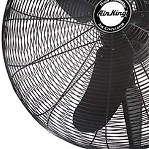 Air King 30 Inch 1/4 Horsepower 3-Speed Indoor Industrial 90-degree Oscillating Steel Wall Mount Fan for Schools, Gyms, Warehouses, and Plants, Black