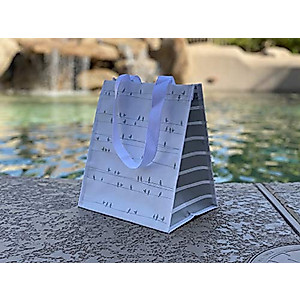 Foremost Reusable Bag Lunch/Gift Birds on a Wire Pattern 3-Pack Multi-Purpose Totes, white and gray, black and white, small (71101-B3)
