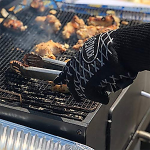 Kingsford Extreme Heat BBQ Grill Gloves, 2 Count | Heat Resistant Barbecue Gloves | The Ultimate Heat Barrier Silicone Grilling Gloves with Anti-Slip Safe Grip