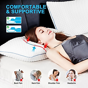 Cooling king Size Pillows Set of 2, Shredded Memory Foam Bed Pillows king Size Set of 2, Cool Cold Pillow for Side Back Stomach Sleepers, Gel Pillow Adjustable Firm Pillows Soft Pillows for Sleeping