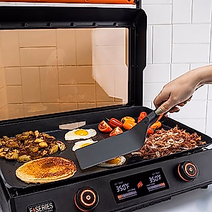22 Inch Blackstone Electric Griddle Nonstick with Lid, 8001 E-Series Tabletop Large Griddle with Blackstone Griddle Accessories and Reusable Gloves and Cloth (8001-8202-GL-CL)