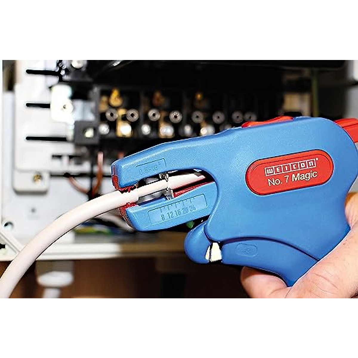 WEICON No. 7 Magic/Automatic Wire Stripper/for Cables from 20-5 AWG (0.5 mm squared - 16.0 mm squared)/ Side Cutter