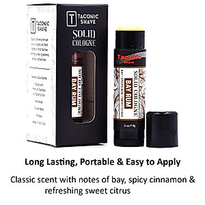 Taconic Shave All-Natural Bay Rum Scent Men's Solid Cologne – Portable and Easy to Apply - Artisan Made in the USA