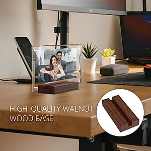 Dollar Bill Frame,Acrylic Currency Display Holder with Black Walnut Base Clear Paper Money Frame for Collectors Ticket Protector Photos Display Case,7.8 * 4.1inch（2PCS）