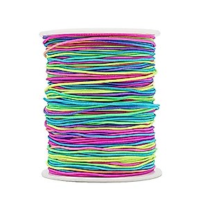 Tenn Well 1mm Elastic String, 328 Feet Colorful Elastic Beading Cord Stretchy String for Bracelets, Necklace, Jewelry Making and Crafts