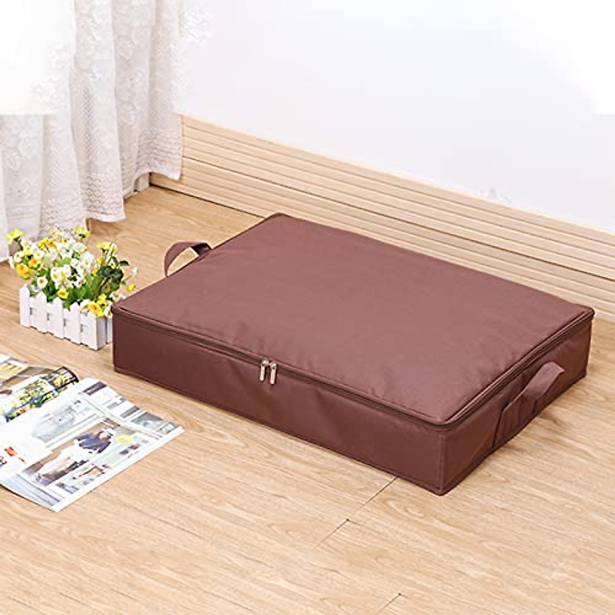 RSTYS Under Bed Storage Containers Bin With Lid,Underbed Bag Organizer Bins,Large Underbed Storage Organizer Box with Handle,Foldable Storage Drawer Organizer for Clothes, Blanket