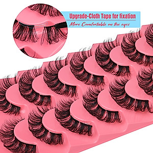 Cluster Lashes Natural Look Wispy Cat Eye Lashes Extensions Fluffy False Eyelashes Individual Lashes Strips DIY Lashes Pack Natural Lashes Clusters 8 Pairs by Newcally