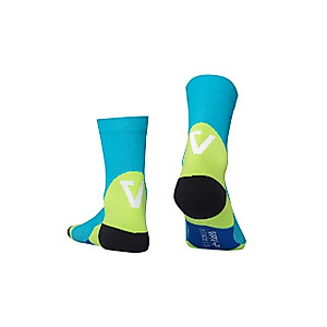 VPX4U Compression Cycling Socks For Men and Women - Performance Bike, Running & Mountain Bike Socks - Medias para Bicicletas-20-30 mmHg, Mid-Cut (Carolina Blue, Large-4)