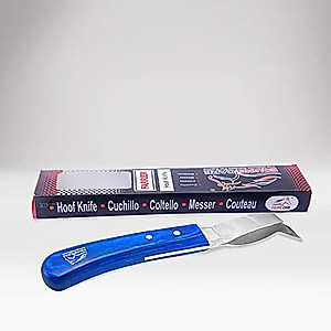 Equine Care Razor Edge Hoof Knife Sharpened Stainless Steel Blade and Sheet Handle Loop Knife (With Hoof Pick) Farrier Tools.