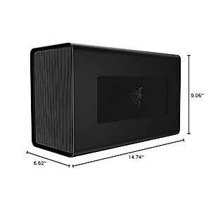 Razer Core X Aluminum External GPU Enclosure (eGPU): Compatible with Windows & MacOS Thunderbolt 3 Laptops, NVIDIA/AMD PCIe Support, 650W PSU, Classic Black