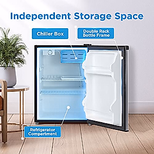 Midea WHS-87LSS1 Refrigerator, 2.4 Cubic Feet, Stainless Steel