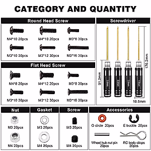 AIMROCK RC Car Repair Work Stand 360° Rotation Lift/Lower 520P RC Screw Fastener Box 4P RC Hex Screwdriver Tool Kit for 1/8 Buggy 1/10 1/12 1/16 RC Drift Car Monster Truck Crawler (Black)