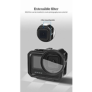 Durable Aluminum Camera Cage for GoPro Hero 11 - Protective Housing with Cold Shoe Mounts, Precision Cut Ports, Anti-Vibration, and Heat Dissipation for Smoother Filmmaking