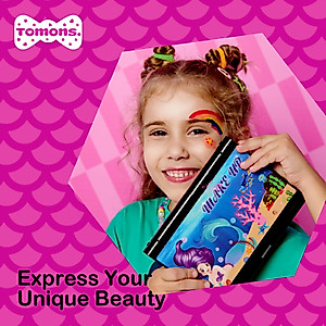 Tomons Kids Makeup Kit for Girl,Mermaid Makeup for Kids,Safe& Non-Toxic Make Up for Little Girls Gift Kids Child Toddler Toys for Age 3 4 5 6 7 8 10 Years Old Birthday