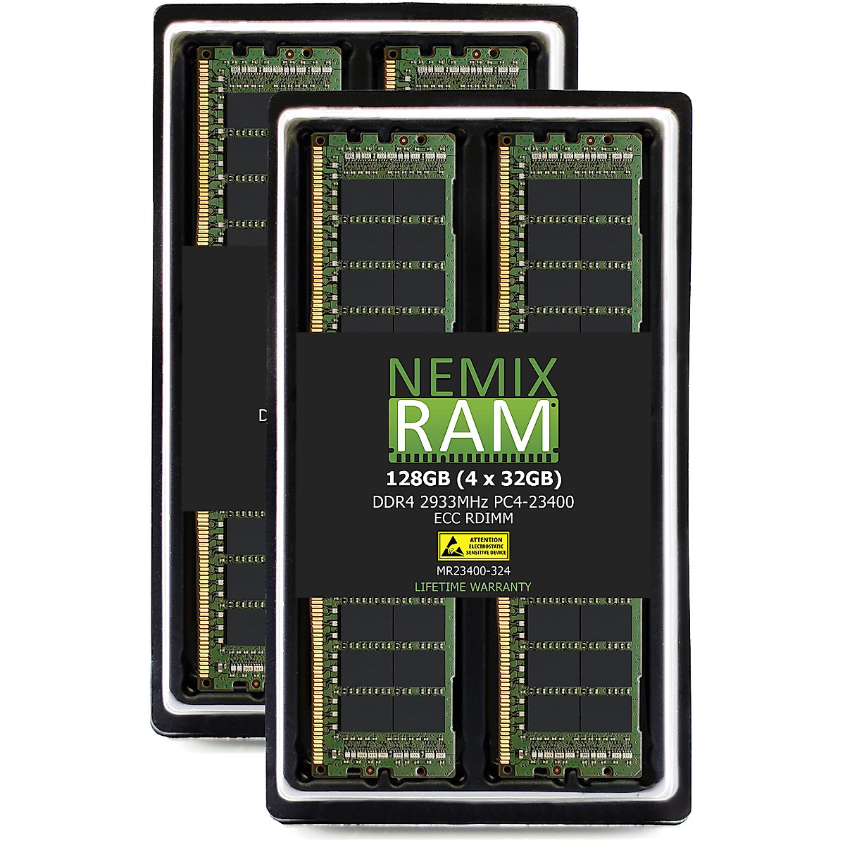 NEMIX RAM 128GB 4x32GB DDR4-2933 PC4-23400 2Rx4 ECC Registered Server Memory by NEMIX RAM