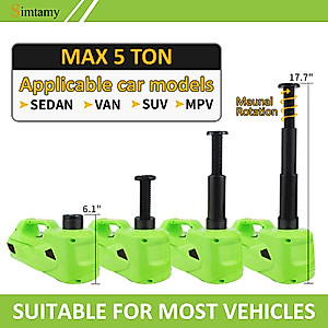 Simtamy Electric Car Jack 5 Ton(11,000lb) 12V Hydraulic Jack, Portable Emergency Car Lift Tire Change Kit