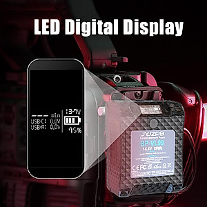 JYJZPB V Mount Battery, Mini V Lock Battery Upgraded 99Wh 14.8V 6800mAh with D-Tap/USB-A/BP Output&LCD Display, Small Portable VMount Battery for Camera Camcorder Broadcast BMPCC, Dtap-Mini-Battery