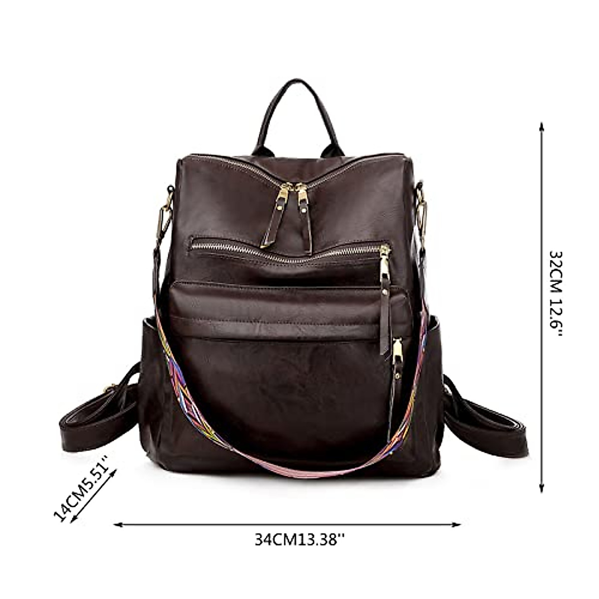 Women Backpack Fashion Leather Backpack Purse For Women Large Designer Travel Ladies Fashion Neoprene (Grey, One Size)
