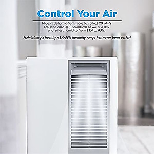 Midea 4,500 Sq. Ft. Energy Star Certified Dehumidifier With Reusable Air Filter 50 Pint - Ideal For Basements, Large & Medium Sized Rooms, And Bathrooms (White)