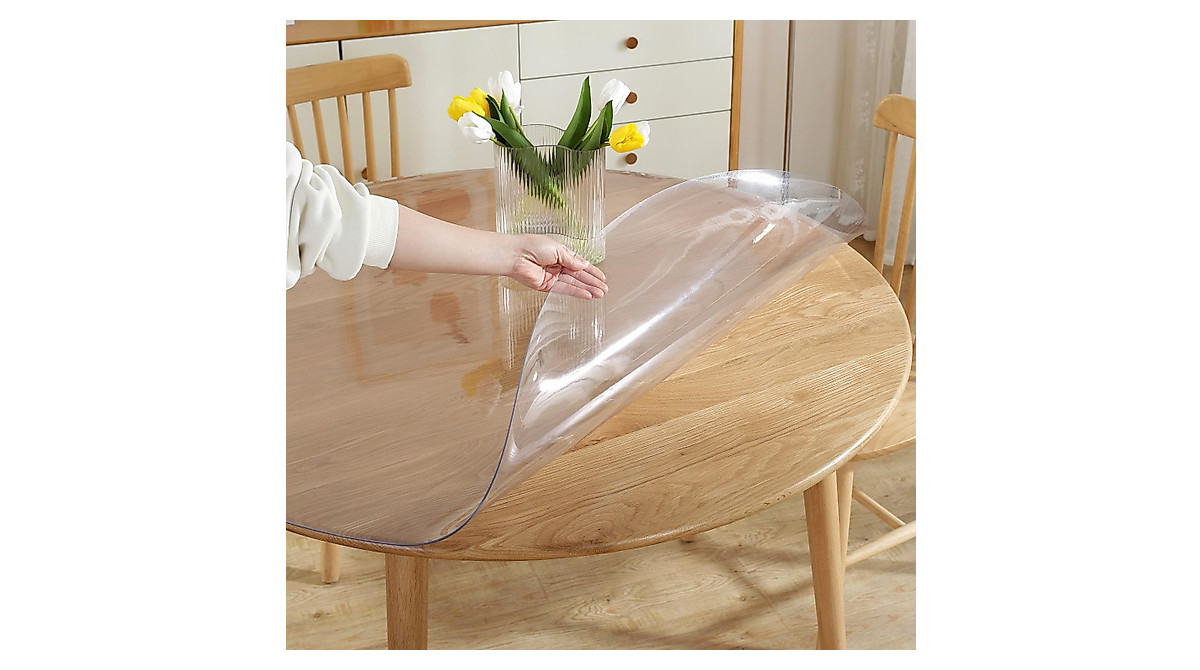 LovePads 48" Clear Round Table Protector - 2mm Heavy Duty