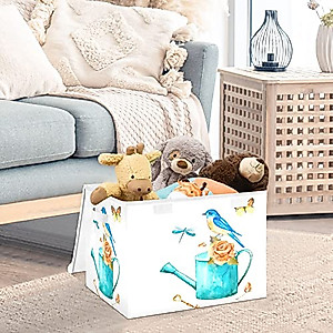 Towel Storage Bins with Lids for Home Butterfly Bird Storage Basket Large Photo Storage